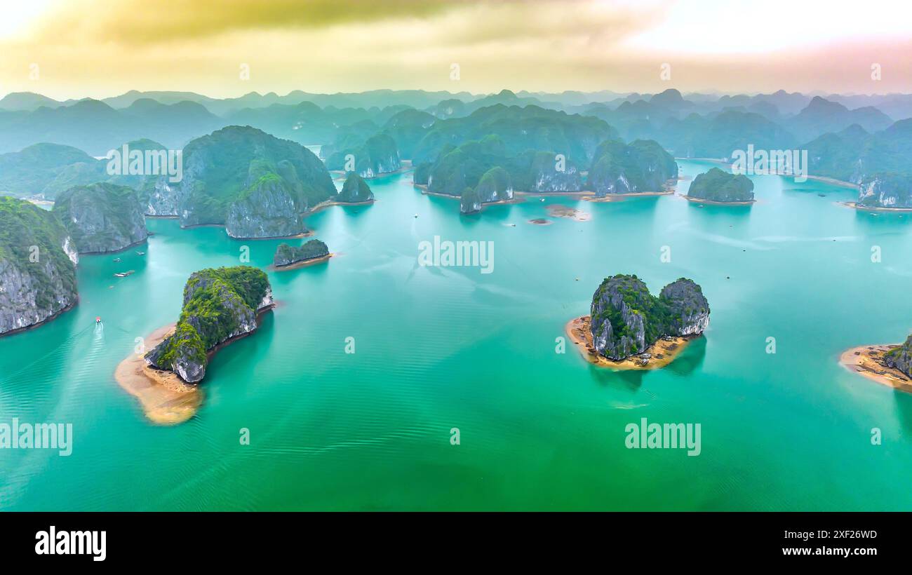 Rock island in Lan Ha bay, Vietnam, Southeast Asia. UNESCO World ...