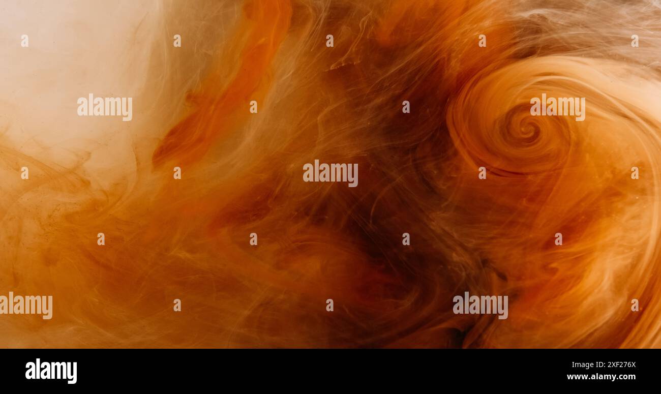 Fog cloud. Magic spell. Floating ink vapor mix. Orange glitter swirl ...