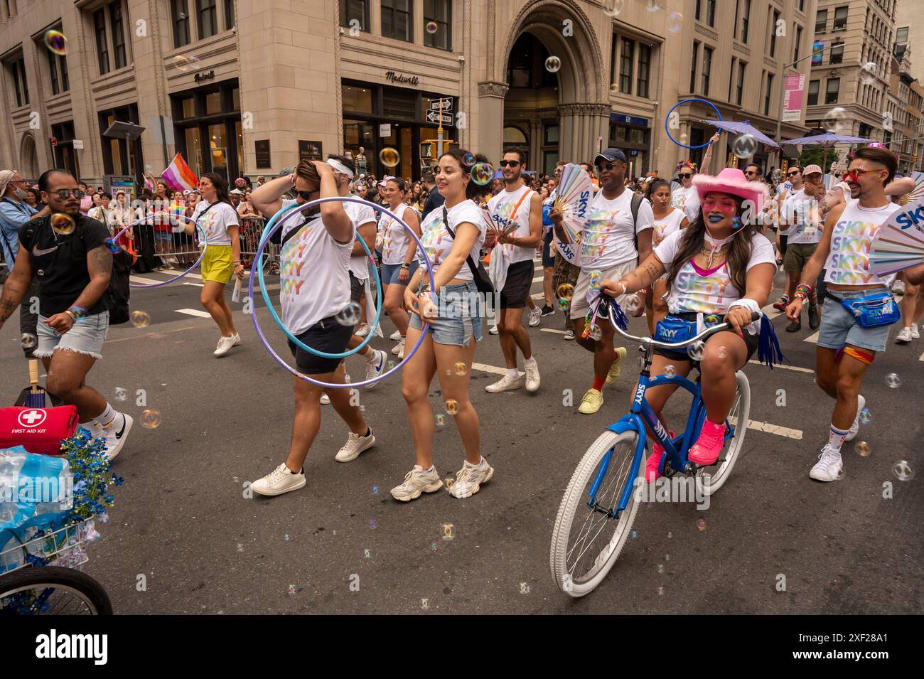 NEW YORK, NEW YORK - JUNE 30: Marchers participate in the annual New ...