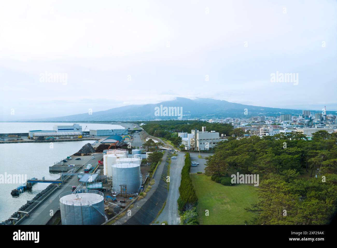 Aerial view of Numazu port in Numazu city, Shizuoka prefecture, Chubu ...