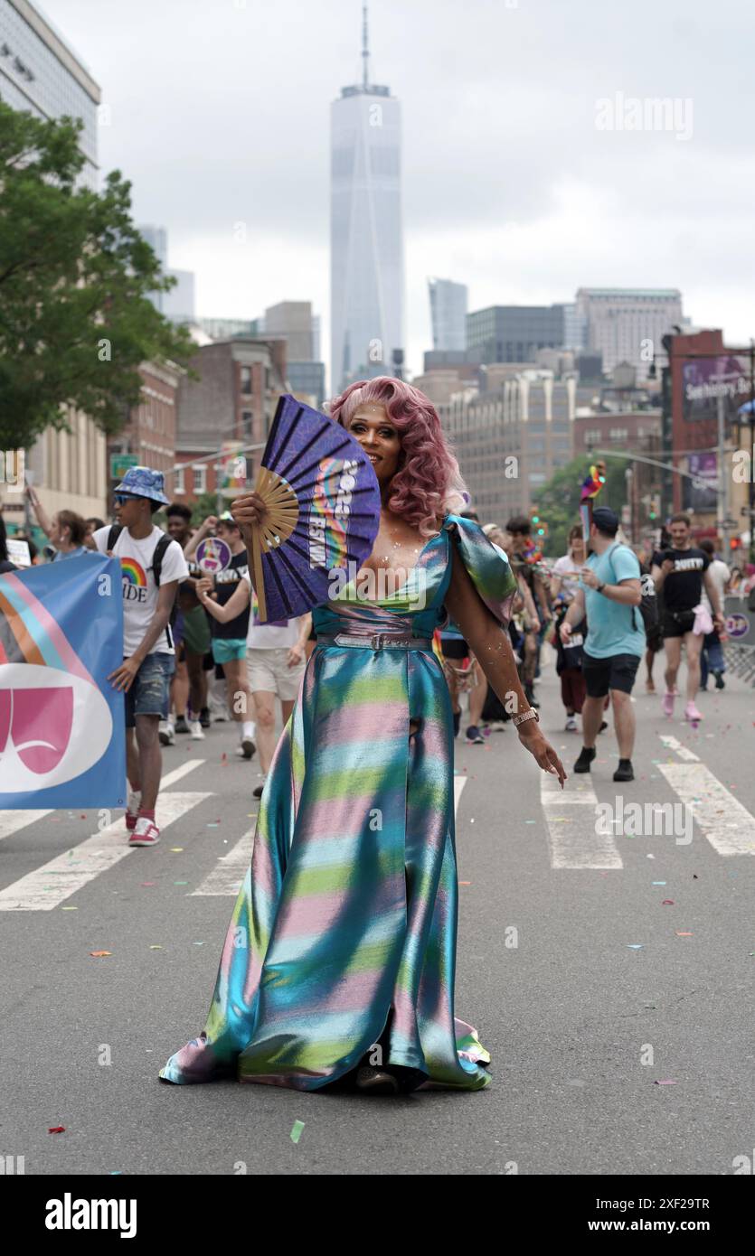 New York, United States. 30th June, 2024. Beautifully dressed marcher ...