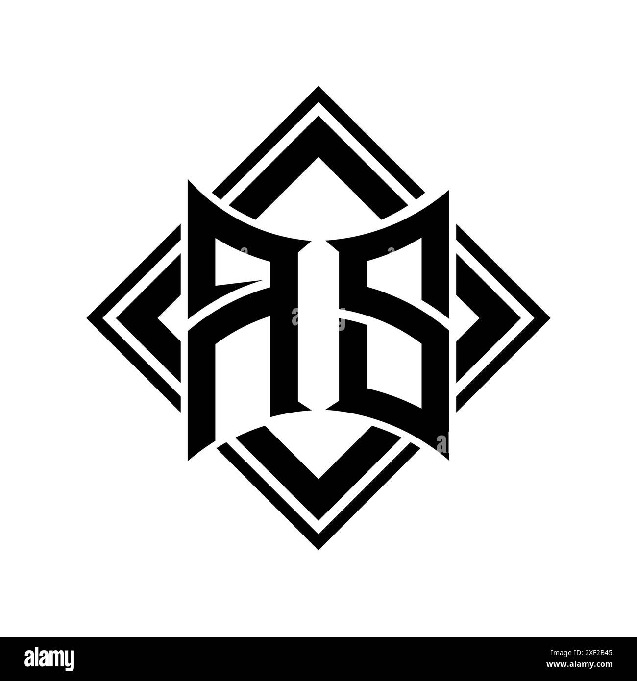 AS Letter logo with abstract shield shape with square black outline on ...