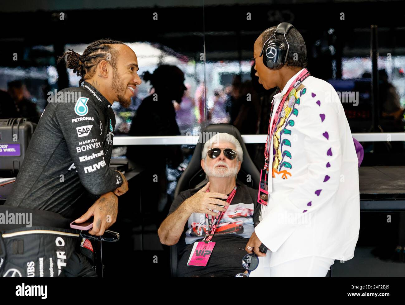 HAMILTON Lewis (gbr), Mercedes AMG F1 Team W15, portrait George Lucas ...