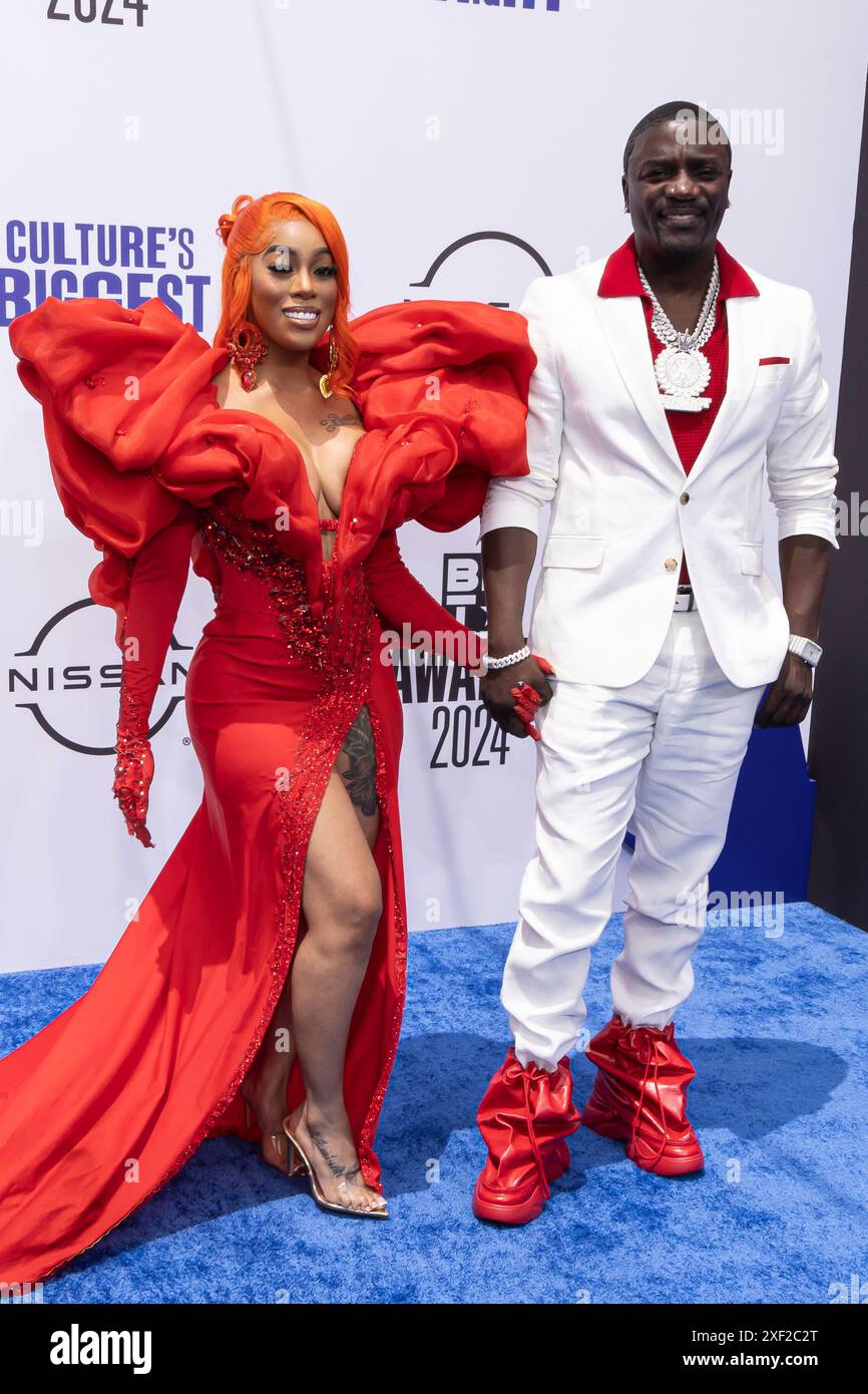 Los Angeles, USA. 30th June, 2024. Amirror and Akon attend the arrivals ...