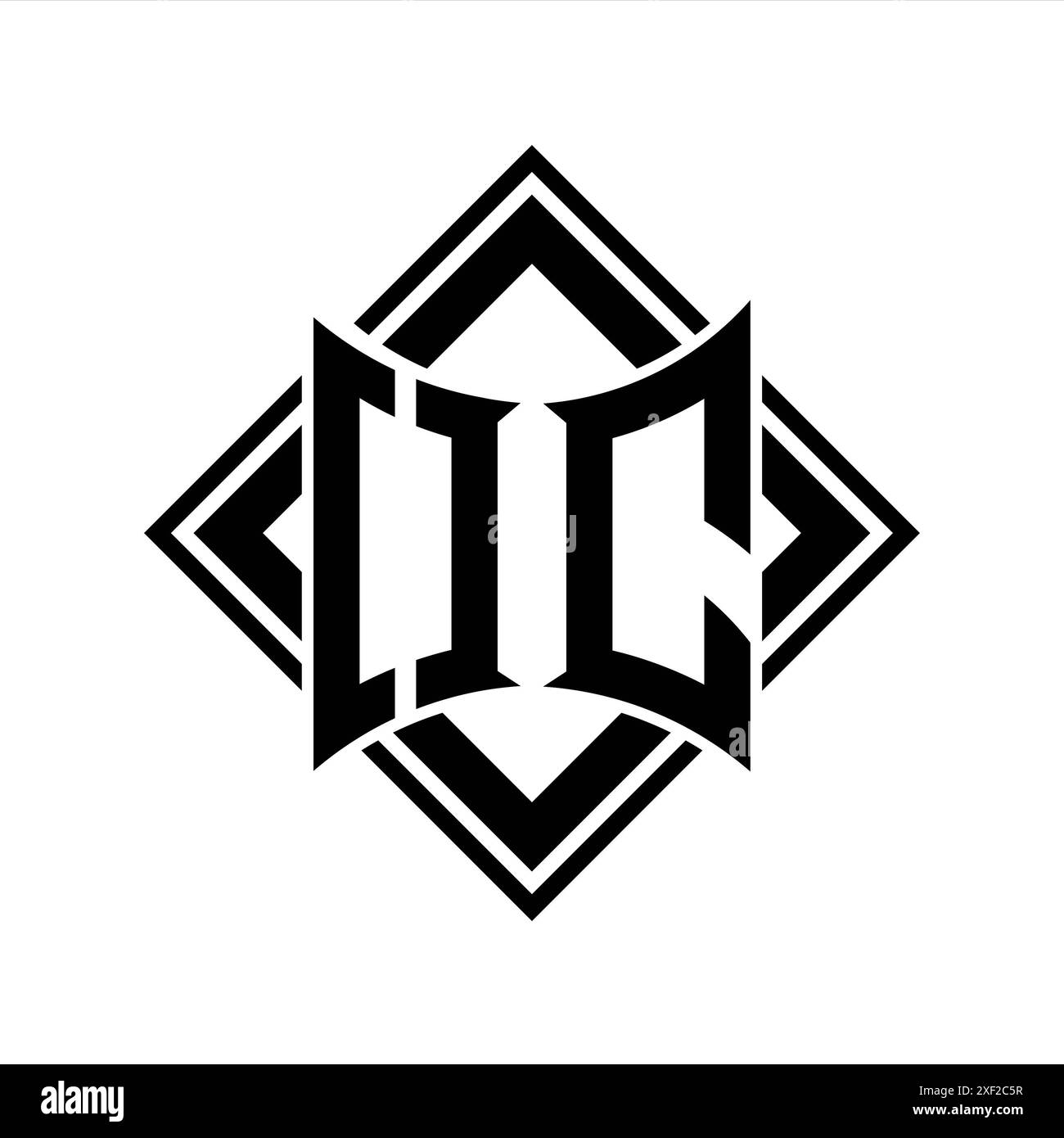 OC Letter logo with abstract shield shape with square black outline on ...