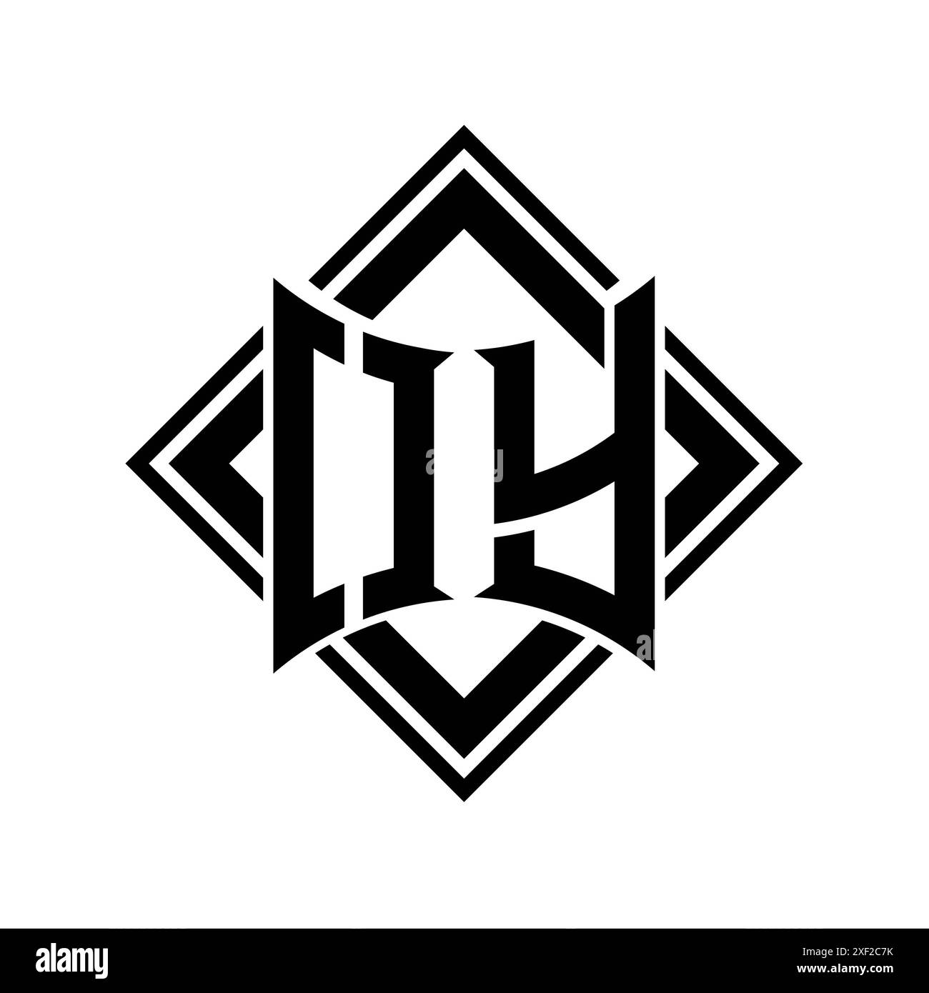 OY Letter logo with abstract shield shape with square black outline on white background template ...