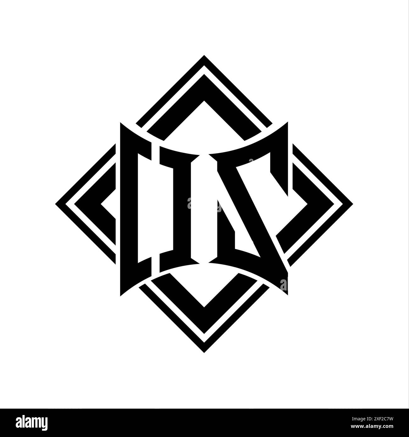 OZ Letter logo with abstract shield shape with square black outline on ...