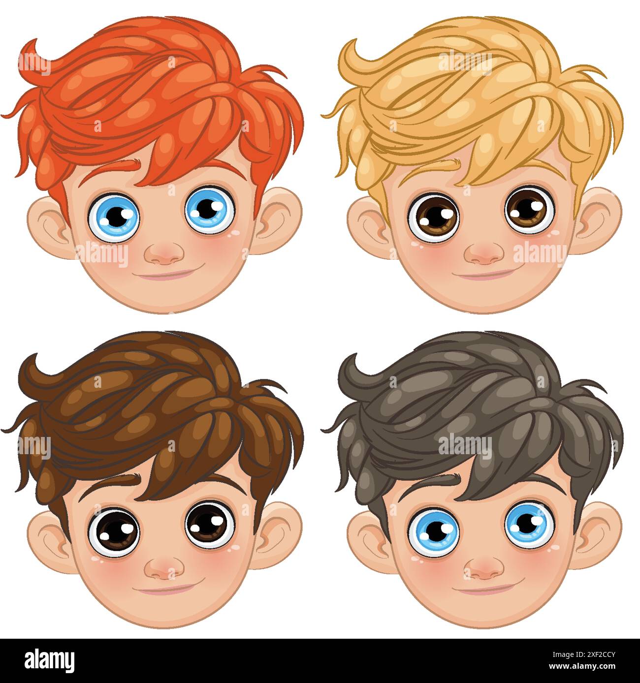 Boy with black hair digital art Stock Vector Images - Alamy