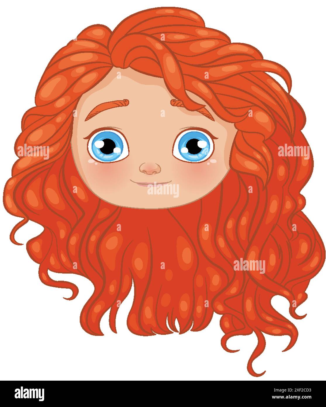 Smiling cartoon character with curly red hair Stock Vector Image & Art ...