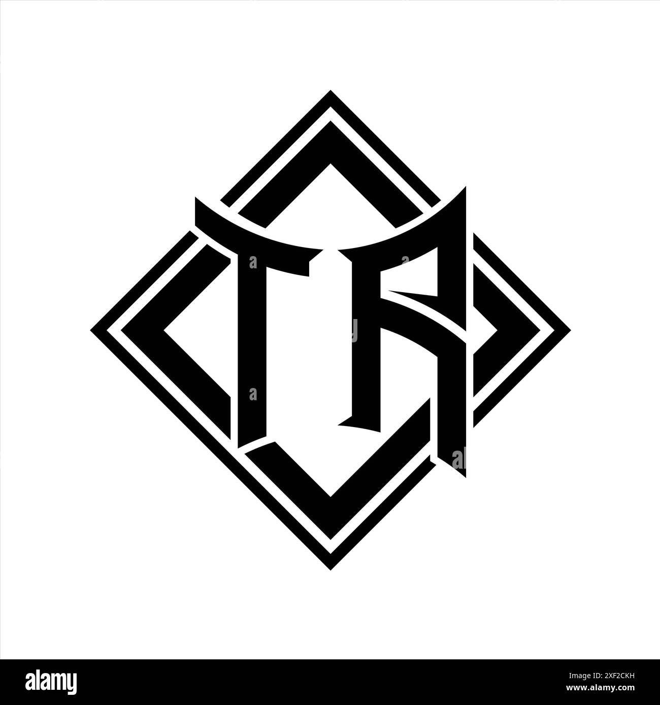 TA Letter logo with abstract shield shape with square black outline on ...