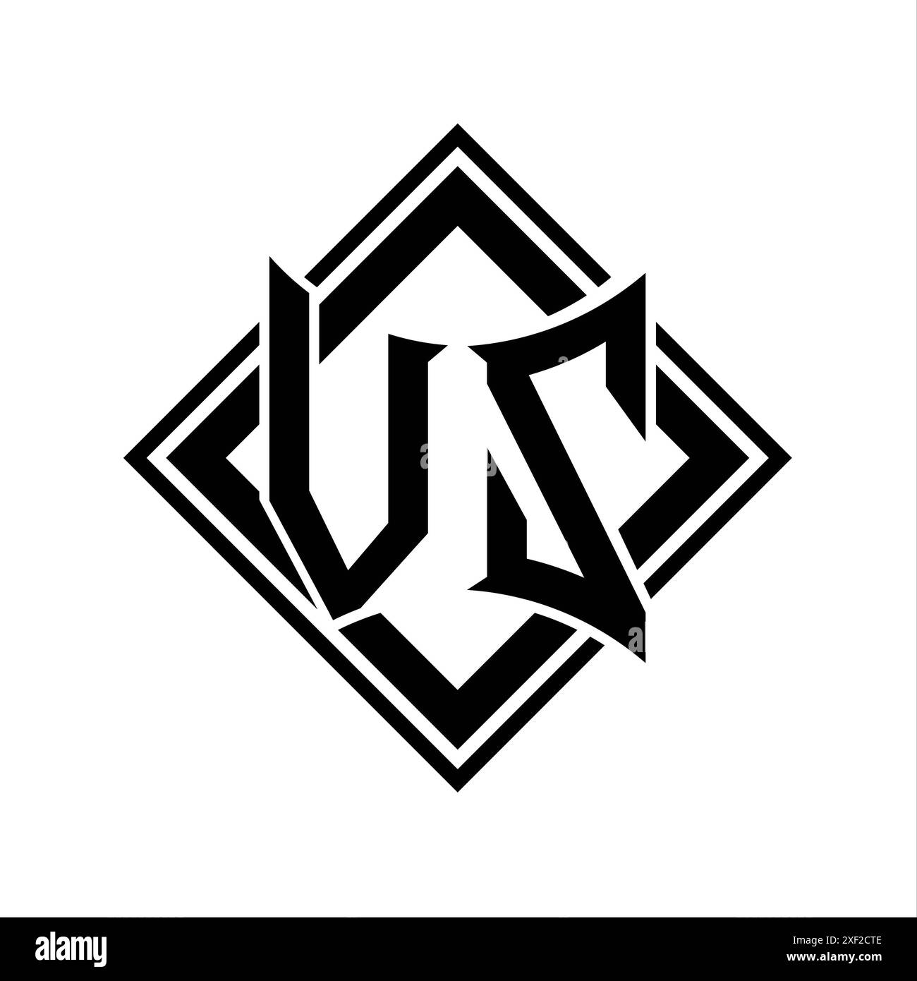 VZ Letter logo with abstract shield shape with square black outline on ...