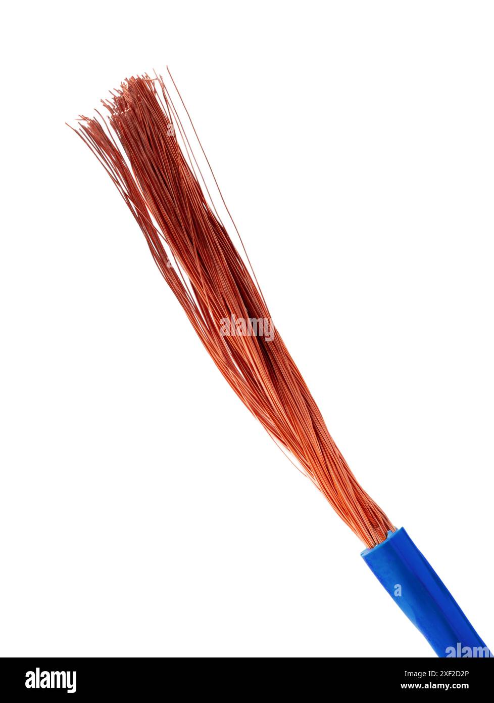 Wire Electrical Cable With Exposed Copper Wires Stock Photo - Alamy