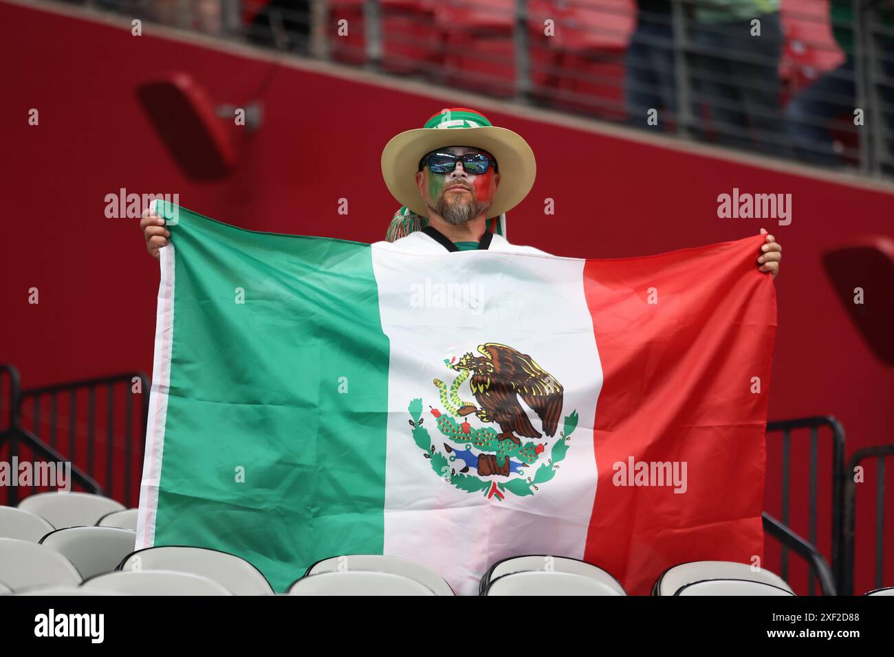 SAO PAULO,BRAZIL - JUNE 30: Fan of Mexico prior to the match between ...