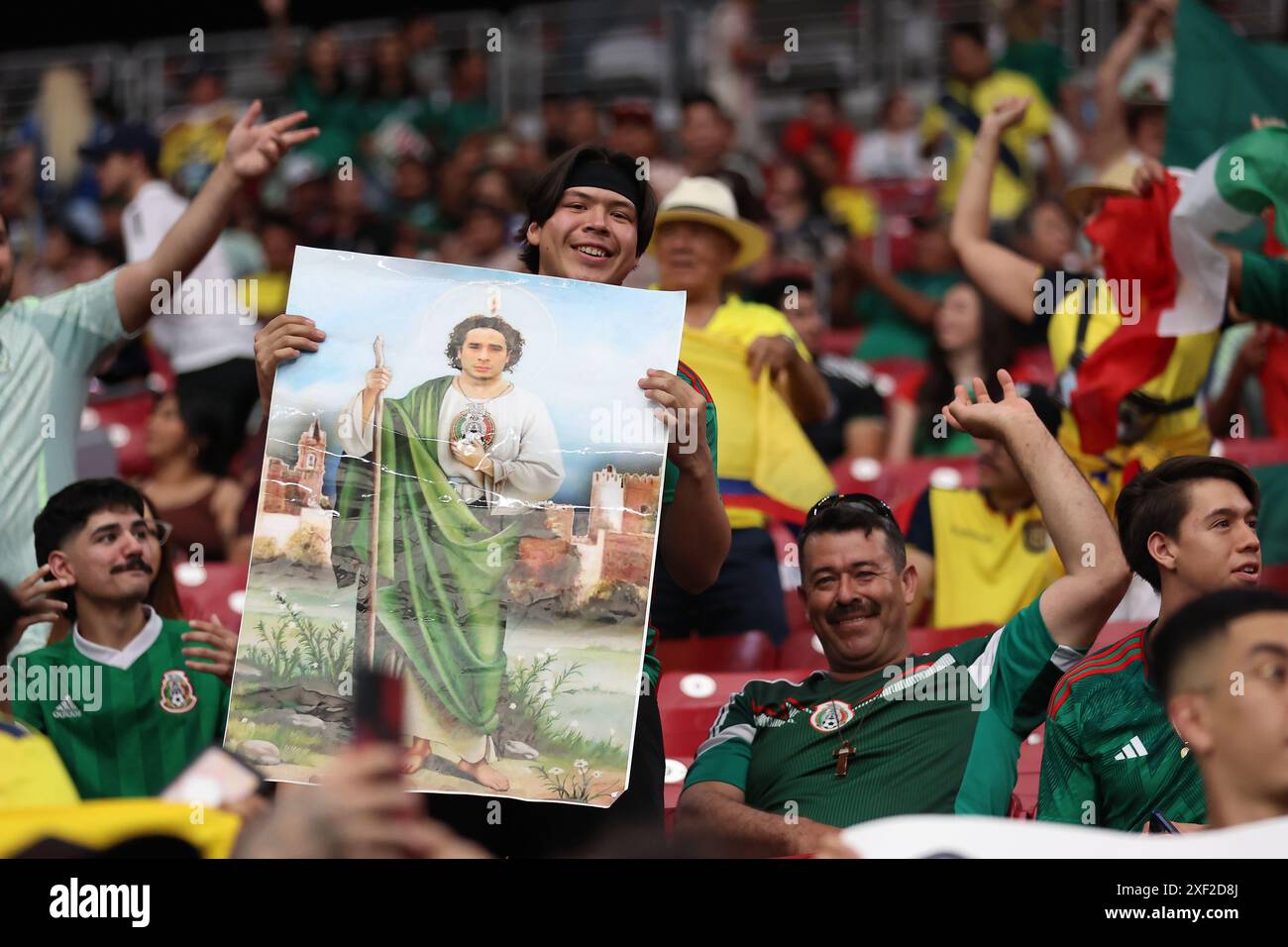 SAO PAULO,BRAZIL - JUNE 30: Fans of Mexico prior to the match between ...