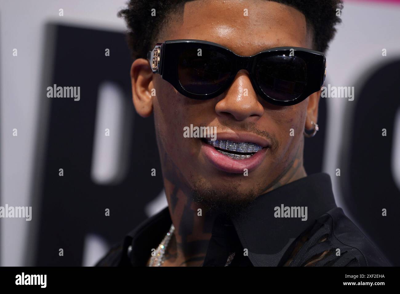 NLE Choppa arrives at the BET Awards on Sunday, June 30, 2024, at the ...