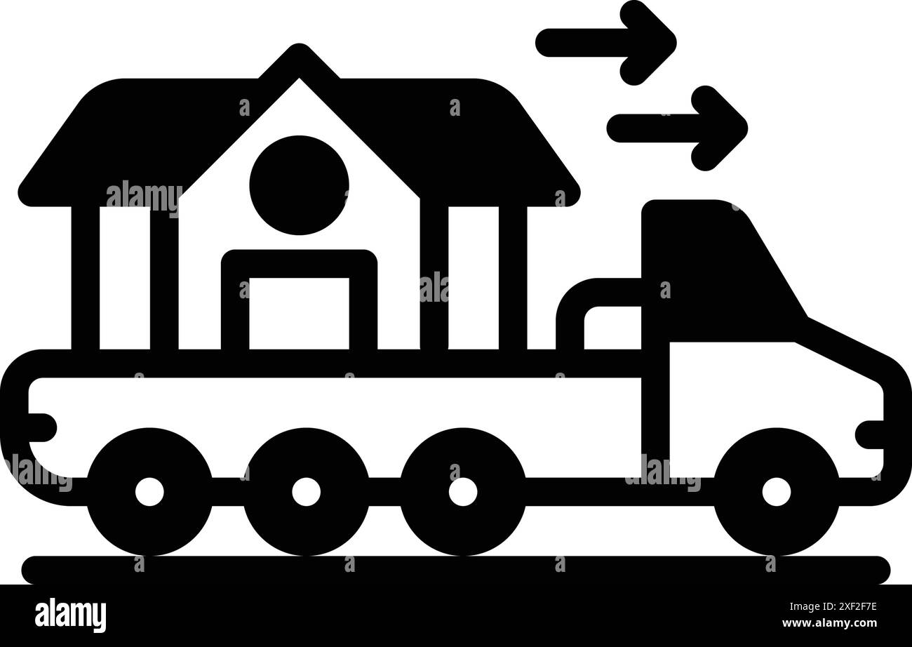 Truck moving house logo Black and White Stock Photos & Images - Alamy