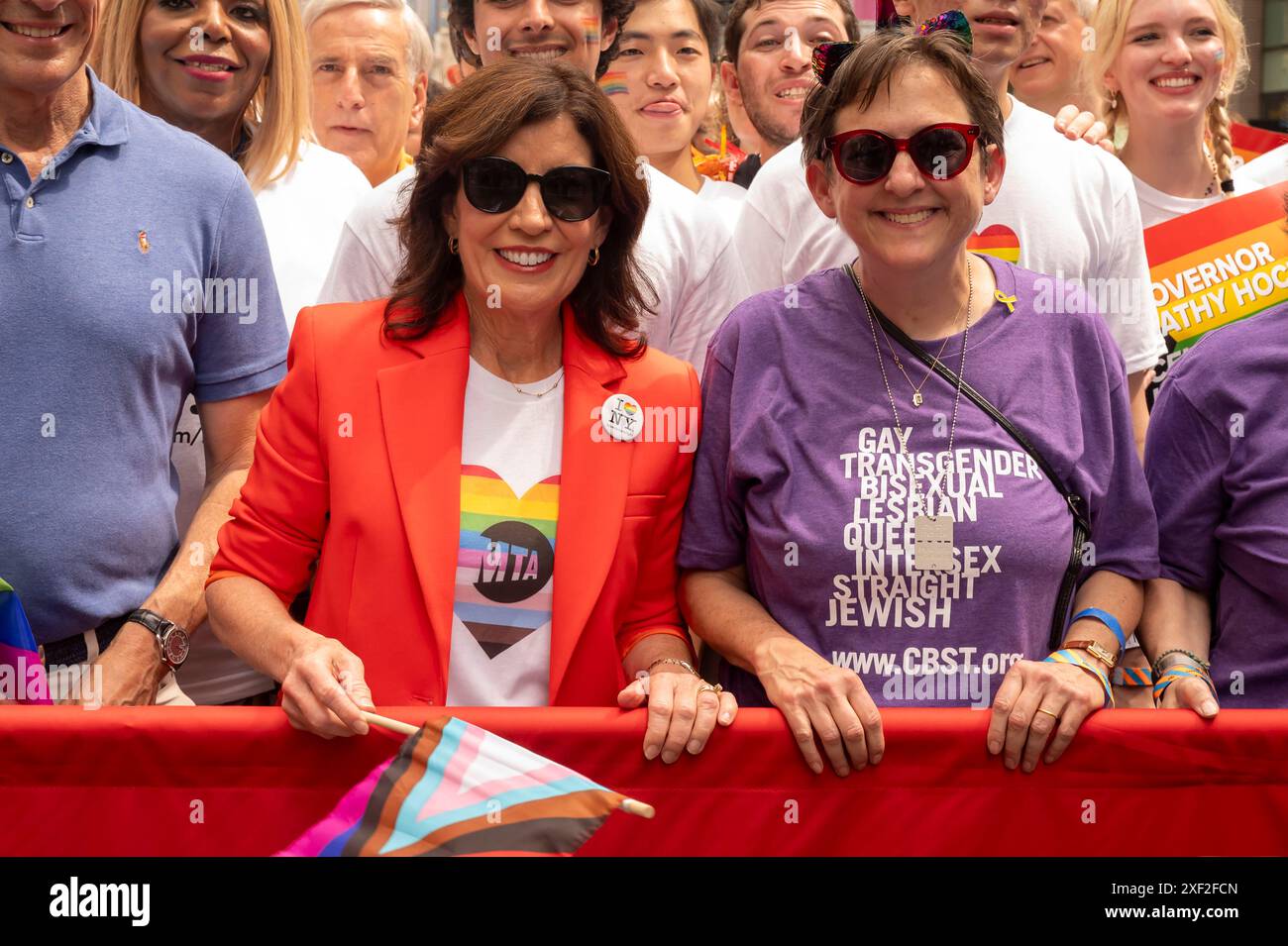 NEW YORK, NEW YORK - JUNE 30: New York Governor Cathy Hochul (C ...
