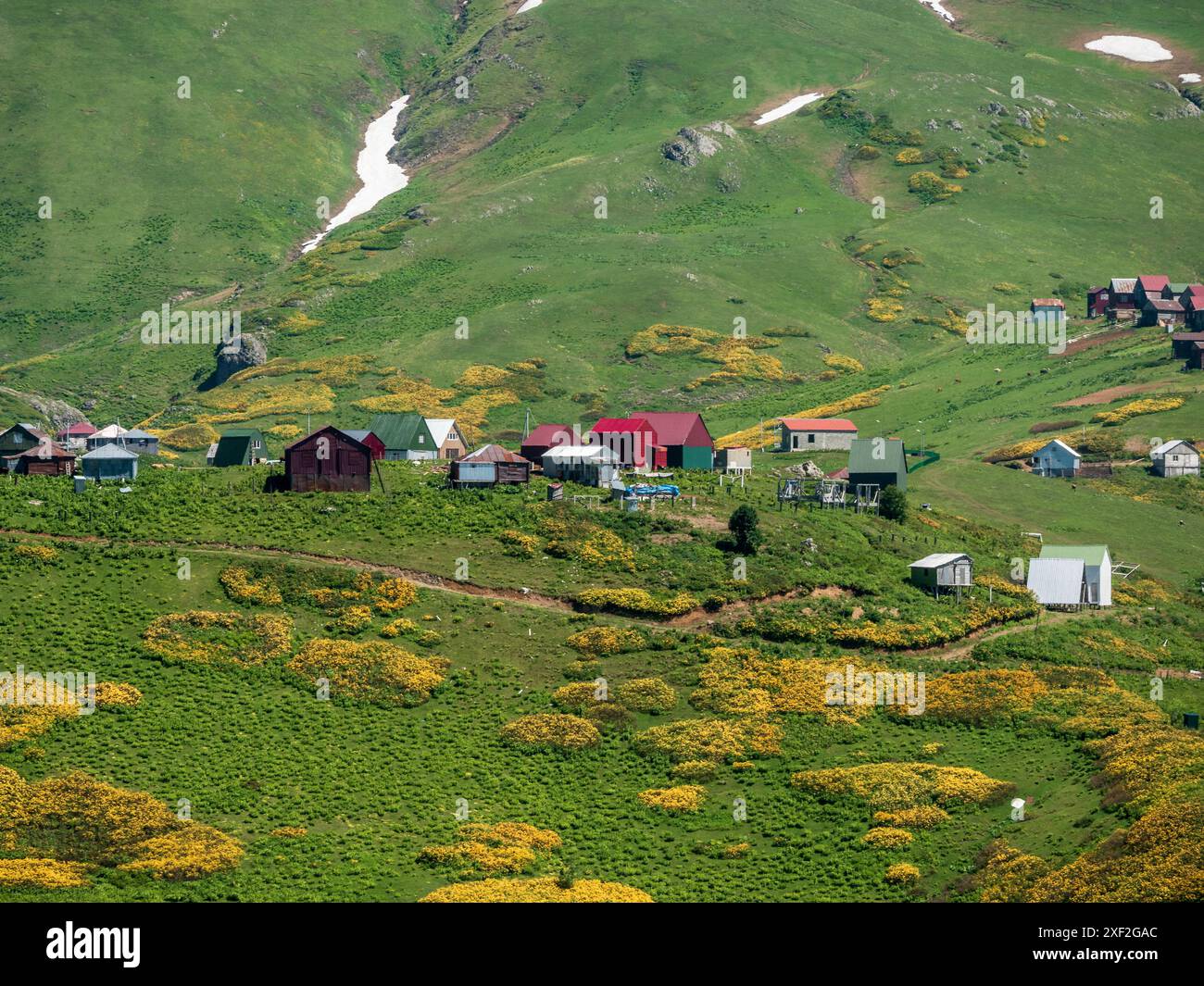 Gomismta famous village on Gomi Mountain - Guria in Georgia. Small ...