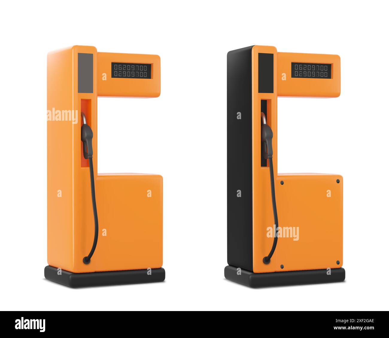 Gas station pumps set isolated on white background. Vector realistic ...