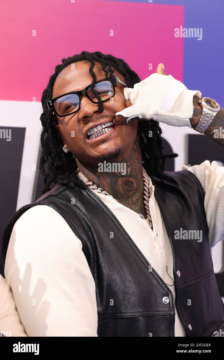 Moneybagg Yo attends the 2024 BET Awards at Peacock Theater on June 30 ...