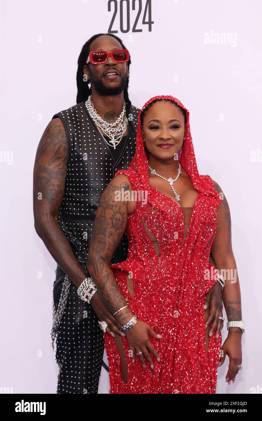 2 Chainz and Kesha Epps attend the 2024 BET Awards at Peacock Theater ...