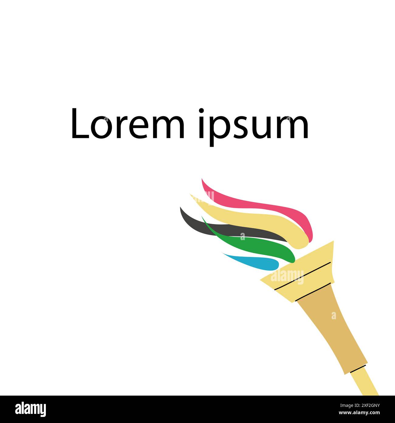 Sport torch with colorful wavy stripes banner. For invitation, flyers ...