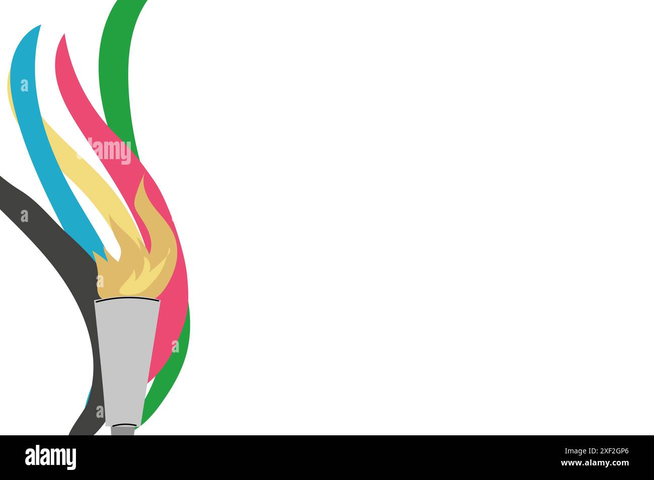 Sport torch with colorful wavy stripes banner. For invitation, flyers ...