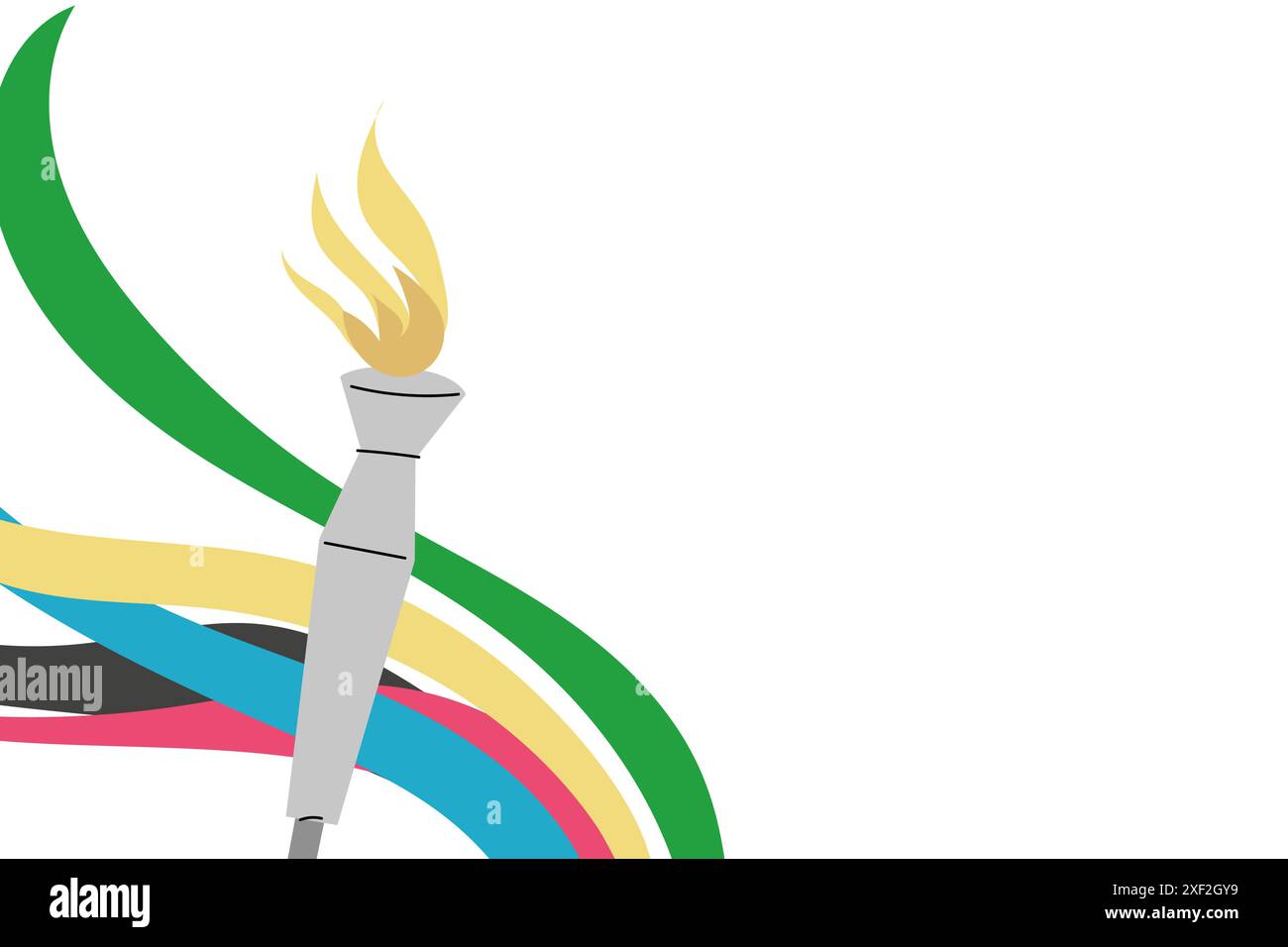 Sport torch with colorful wavy stripes banner. For invitation, flyers ...