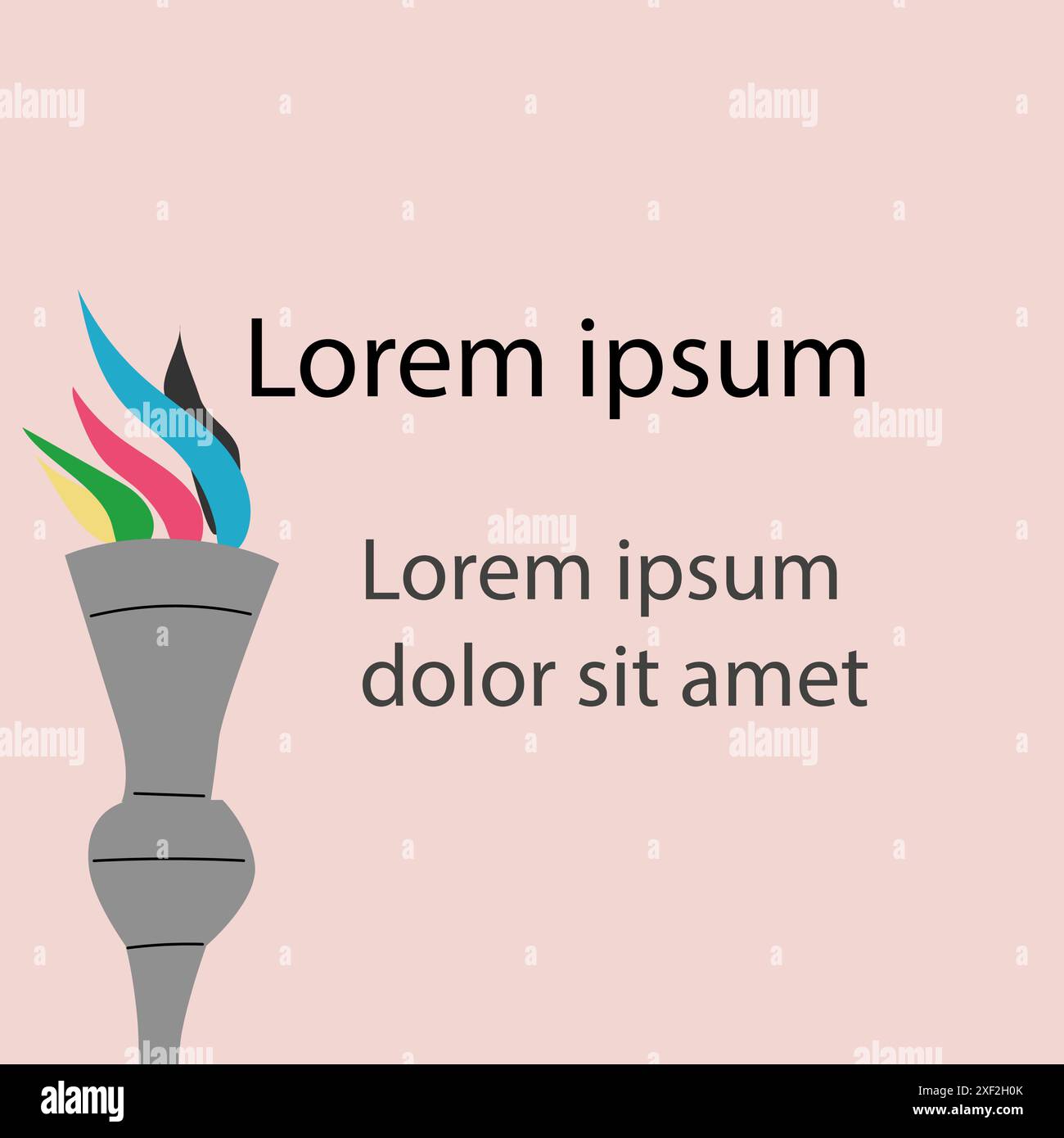 Sport torch with colorful wavy stripes banner. For invitation, flyers ...