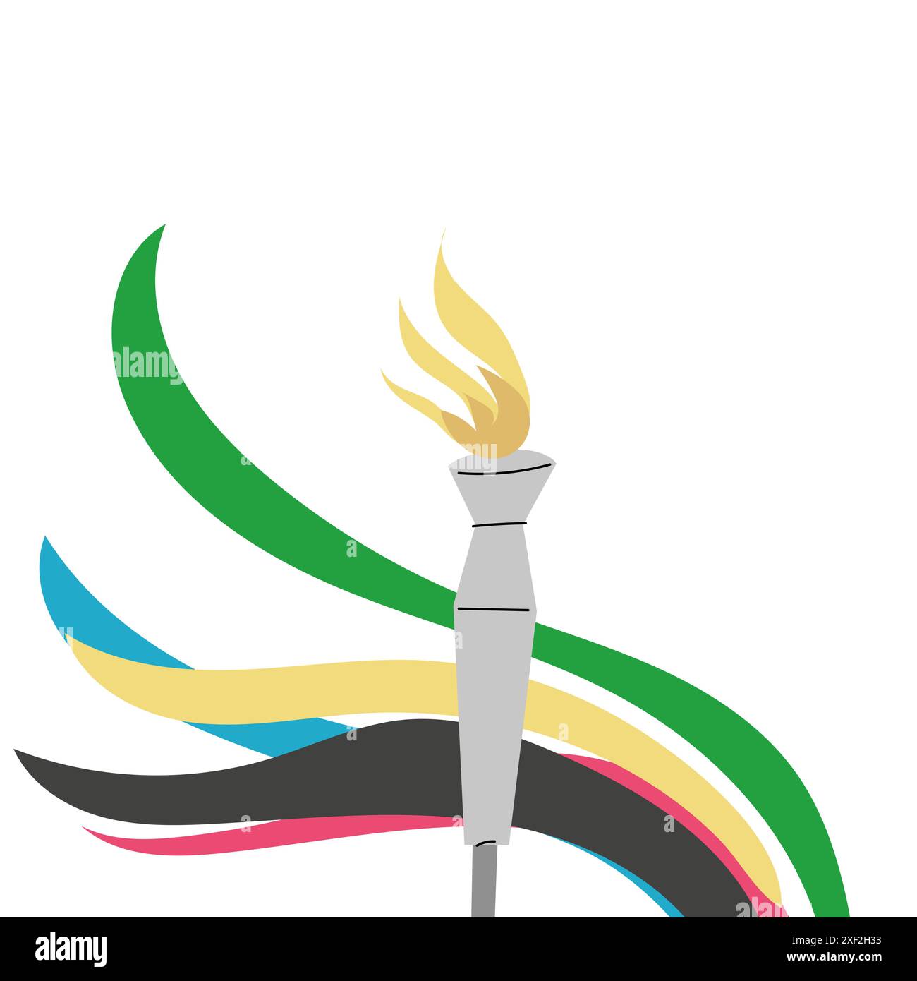 Sport torch with colorful wavy stripes banner. For invitation, flyers ...