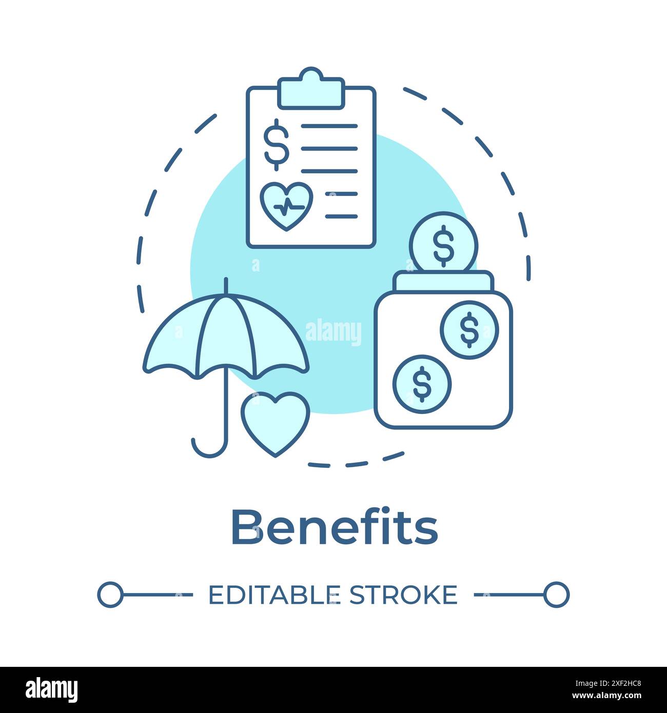 Benefits Soft Blue Concept Icon Stock Vector Image And Art Alamy