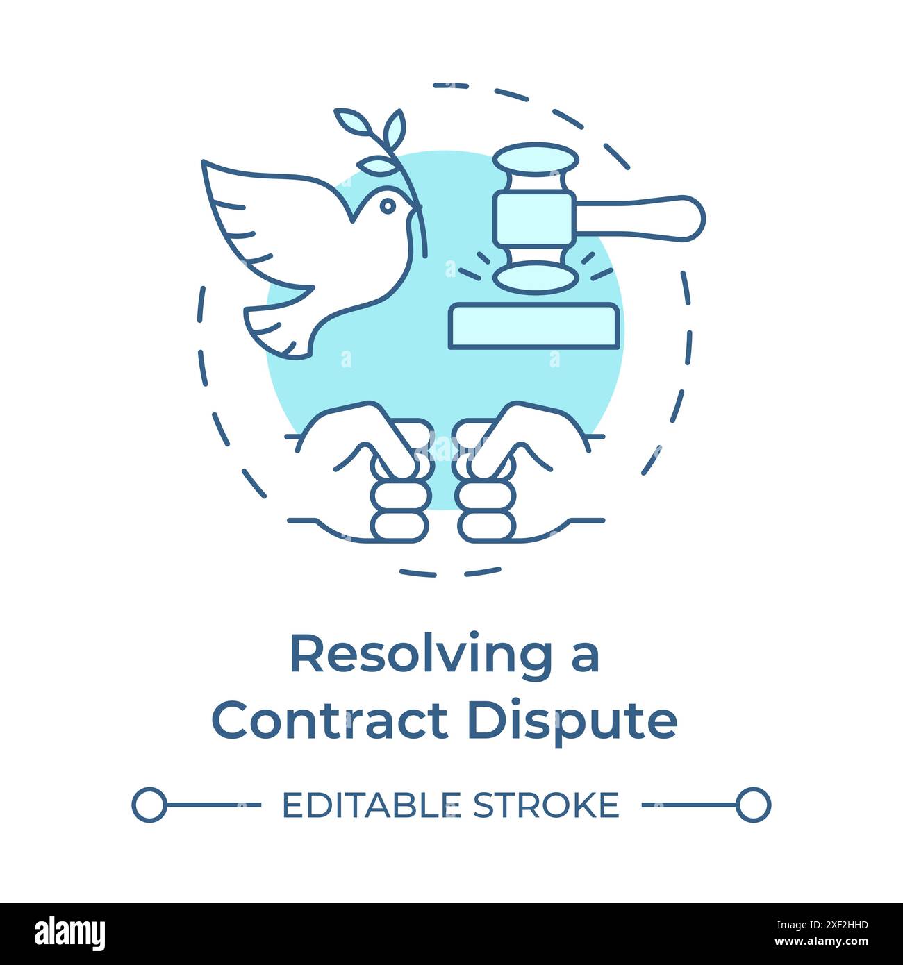 Resolving contract dispute soft blue concept icon Stock Vector Image ...