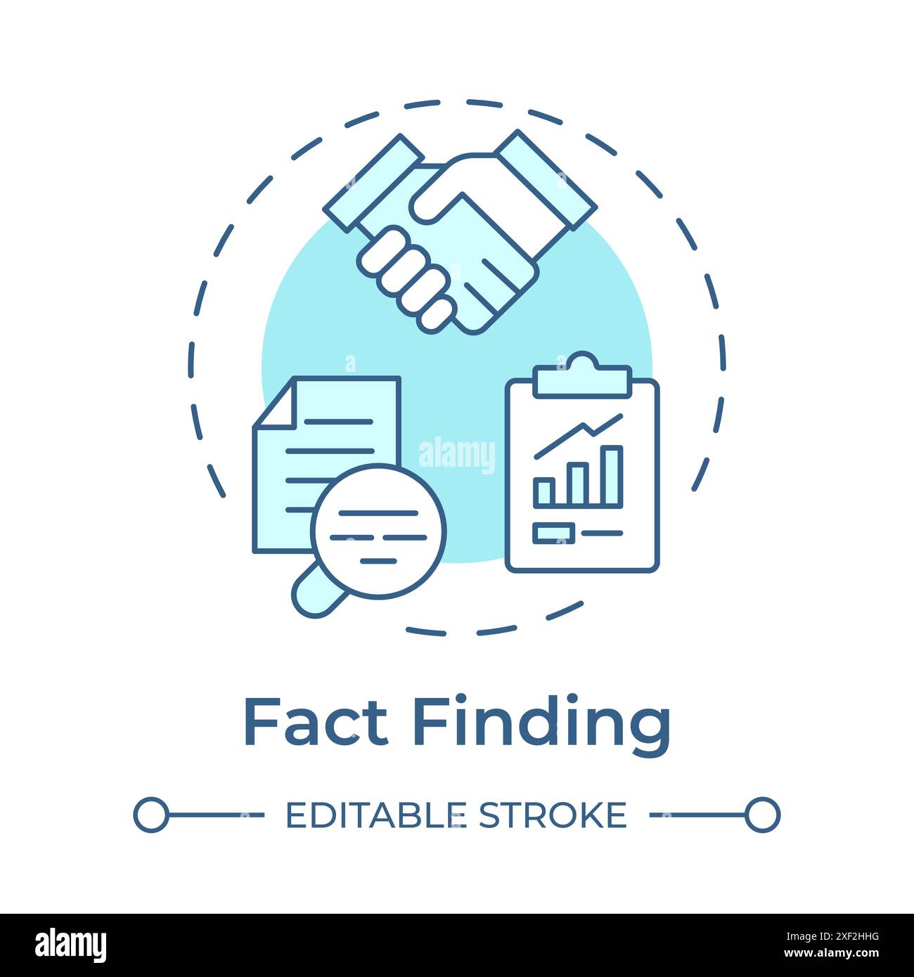 Fact finding soft blue concept icon Stock Vector Image & Art - Alamy