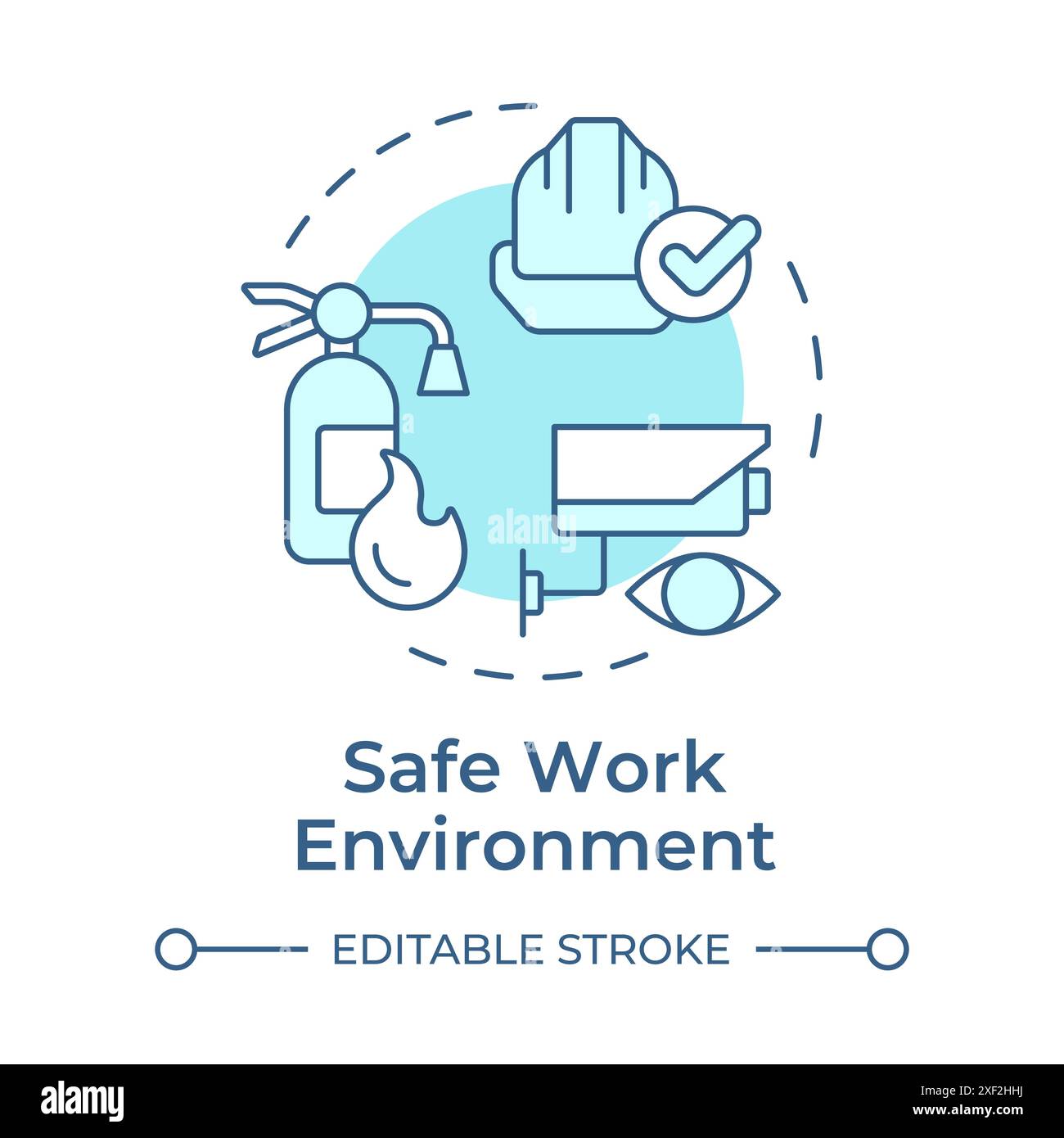 Safe work environment soft blue concept icon Stock Vector Image & Art ...