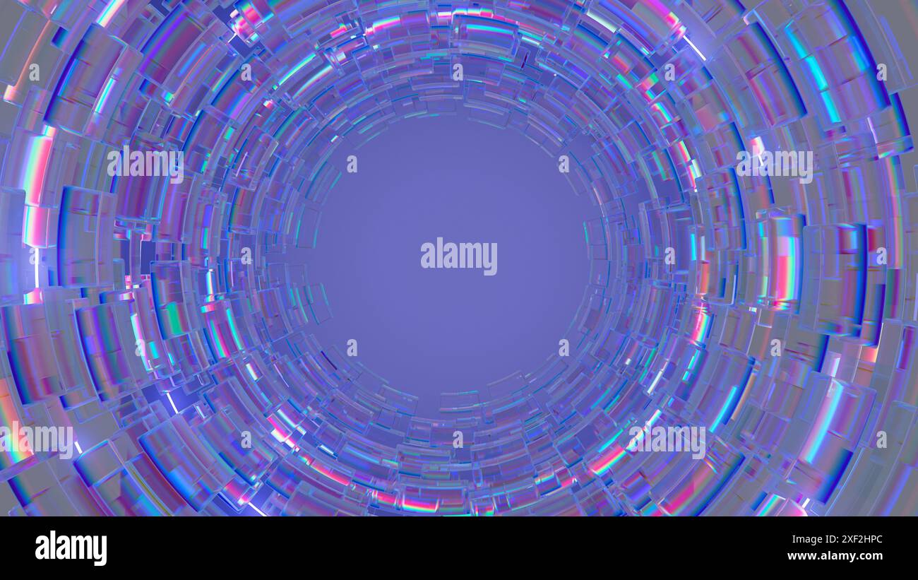 3d illustration Glass surface with neon and dispersion Stock Photo - Alamy