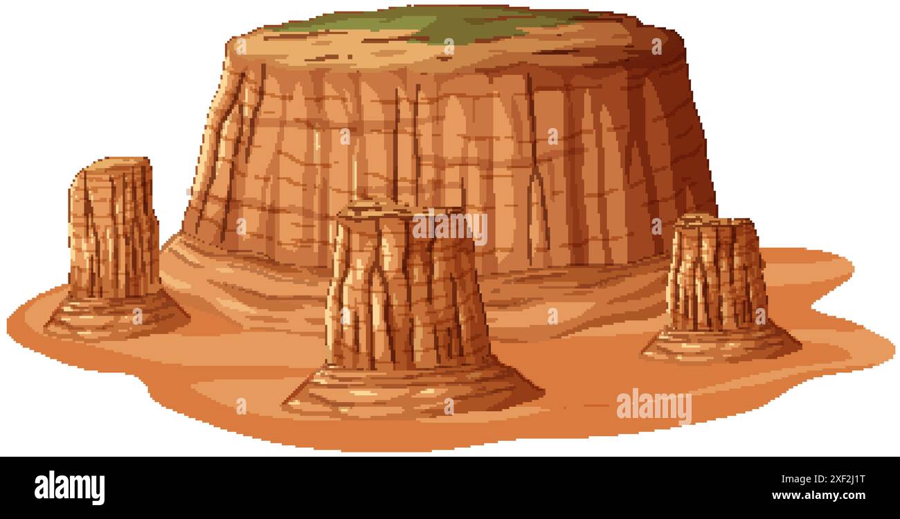 Barren landscape in desert Stock Vector Images - Alamy