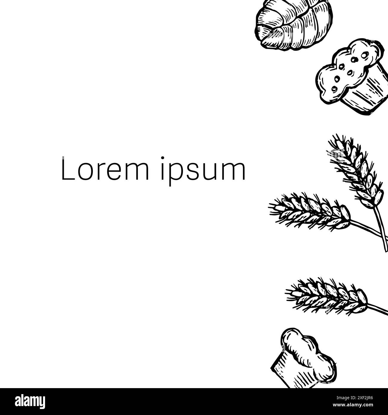 Breads shop banner in retro style. Engraved elements background for ...