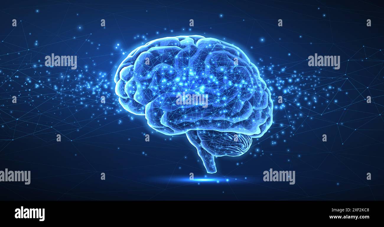 Digital brain illustration concept. Artificial intelligence, Brain ...