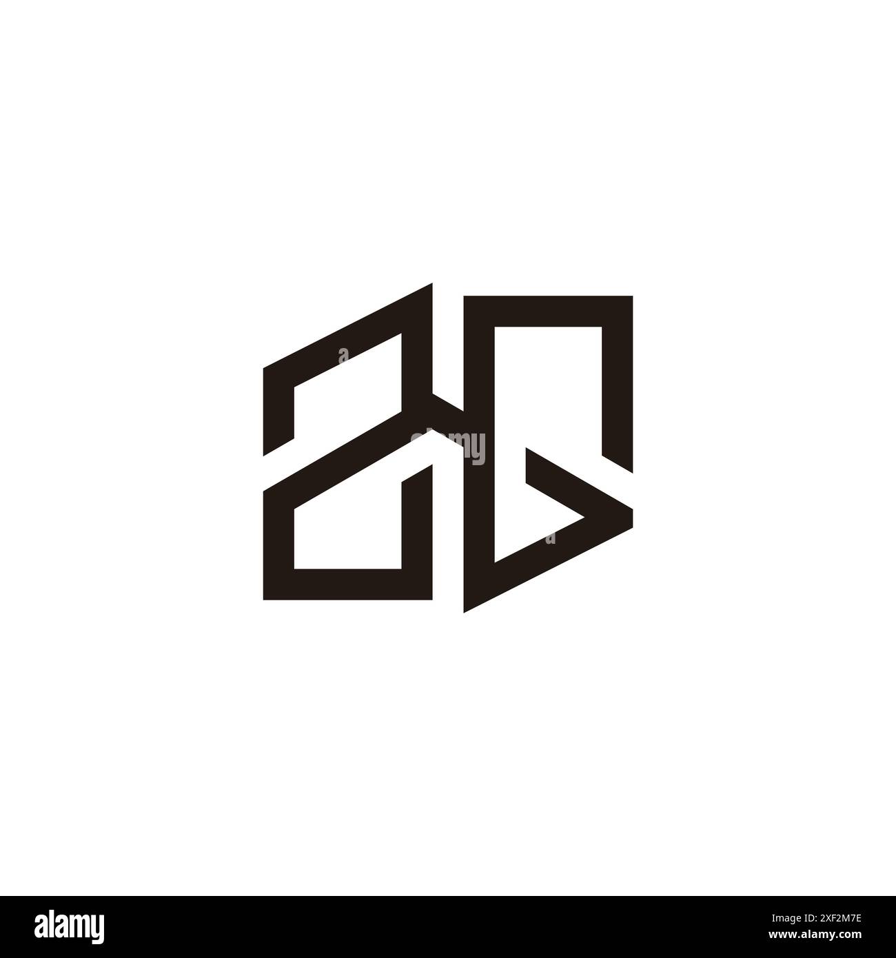 letter zg linked roof geometric line logo vector Stock Vector Image ...