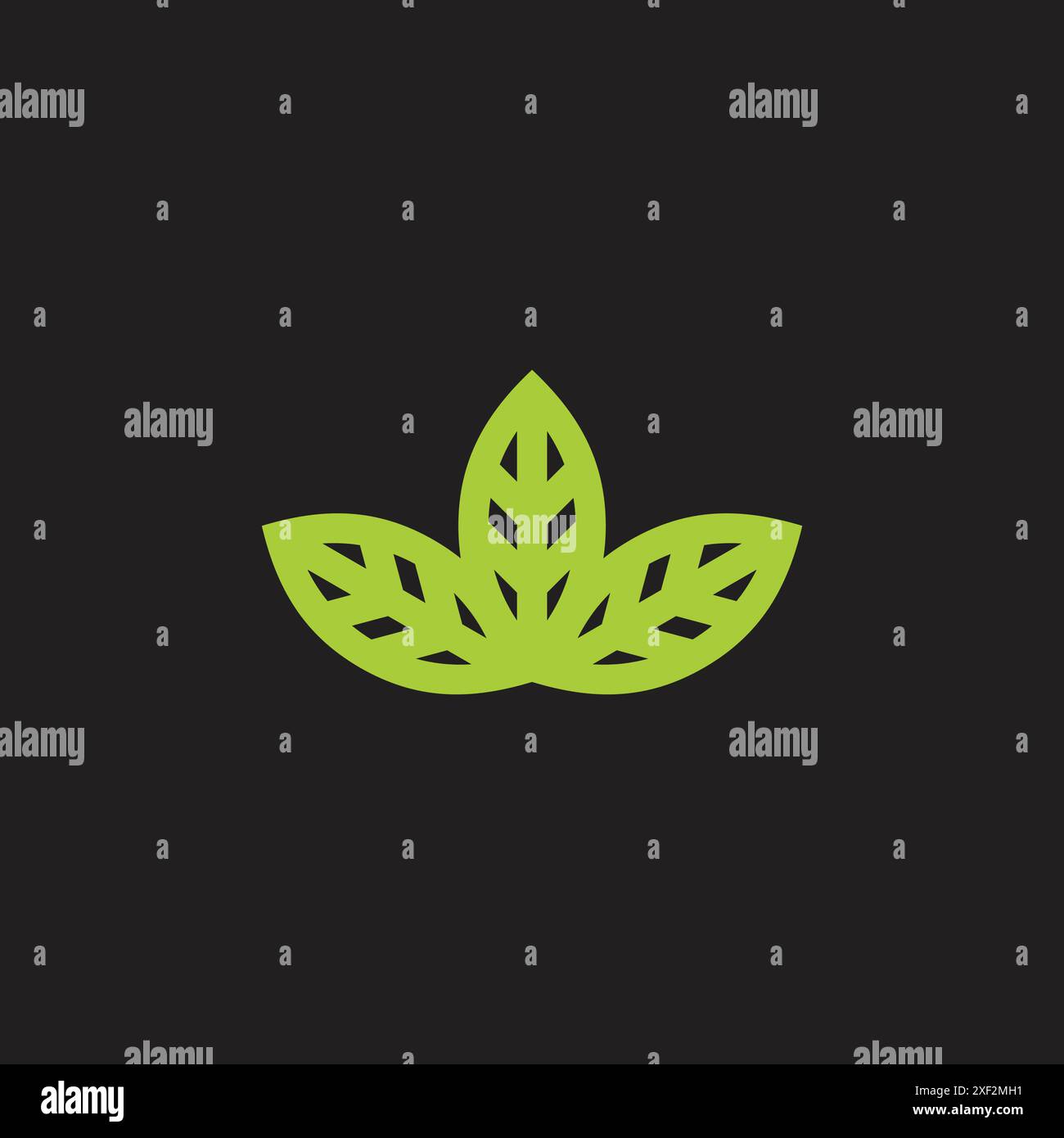 three leaves stripes green geometric lines logo vector Stock Vector ...