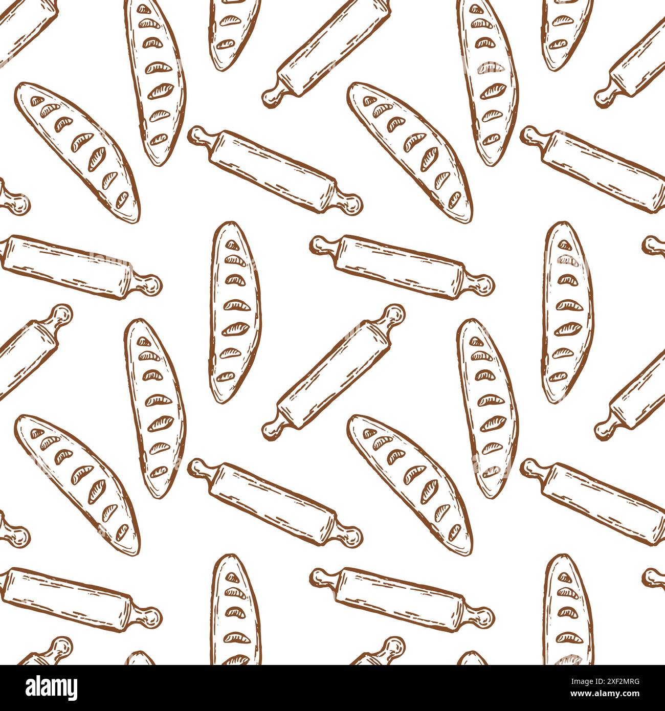 Bakery bread pattern in retro style. Vintage breads shop endless ...