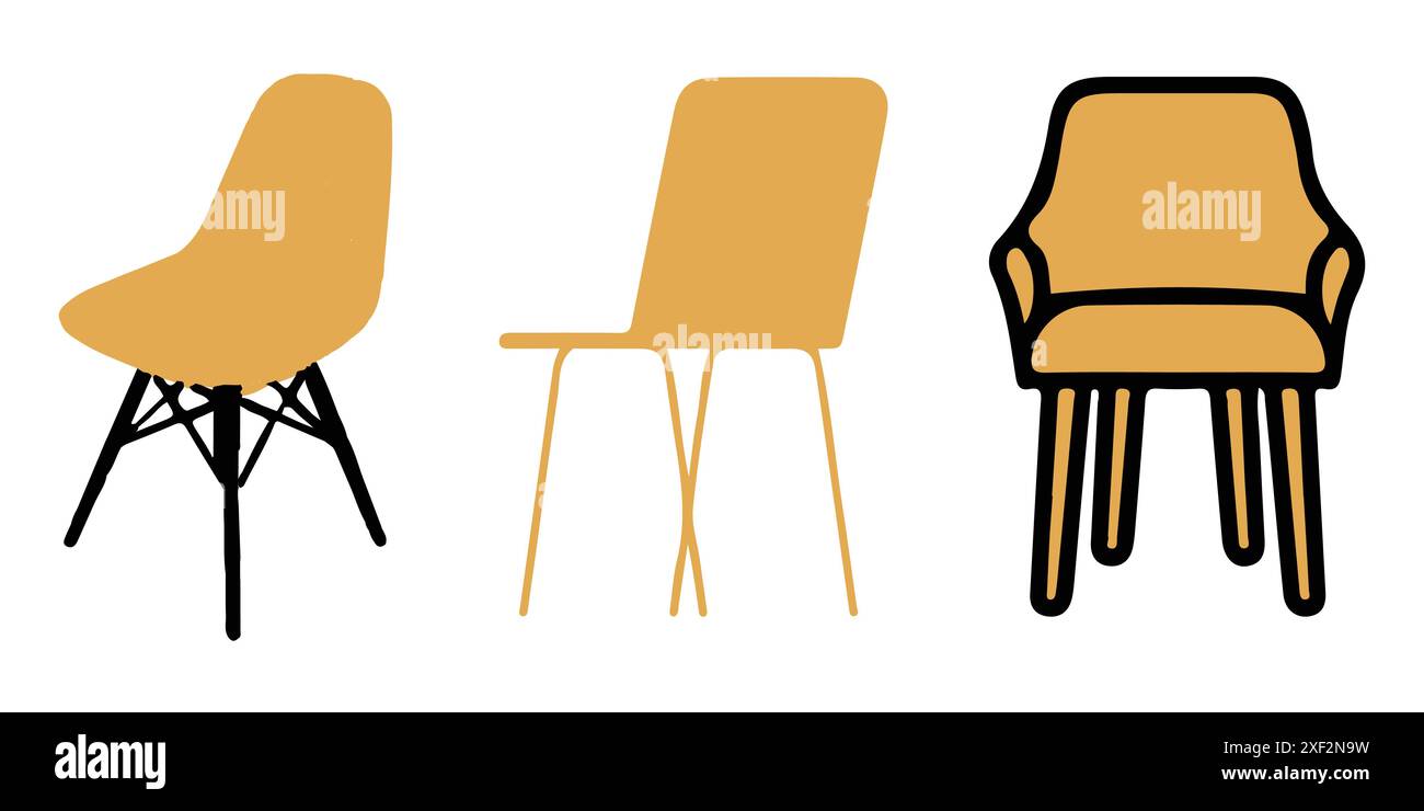 Empty white chairs on Stock Vector Images - Alamy