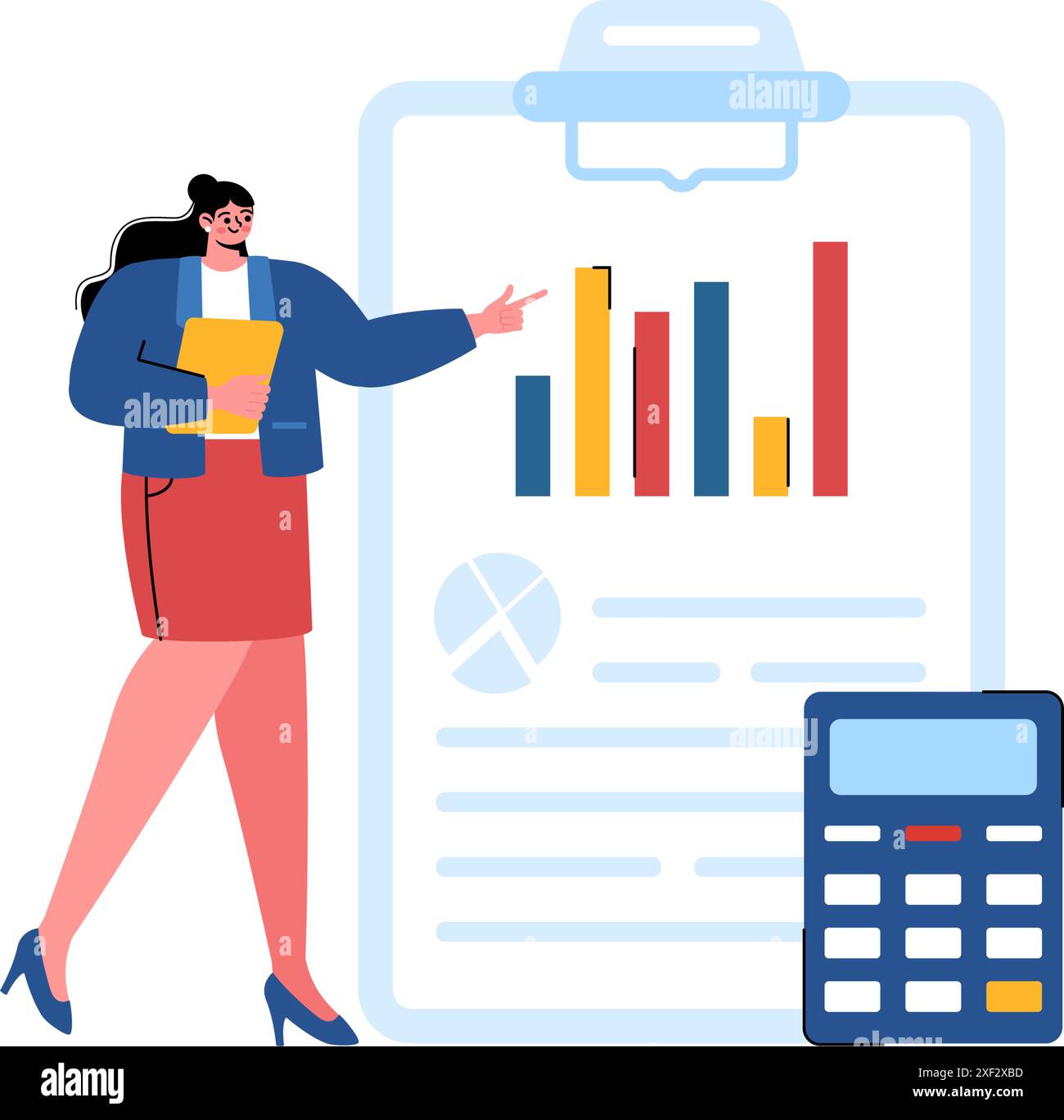Business Audit Documents Vector Illustration with Charts, Accounting ...