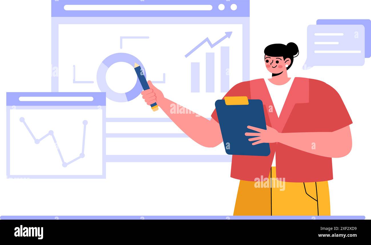 Business Audit Documents Vector Illustration with Charts, Accounting ...