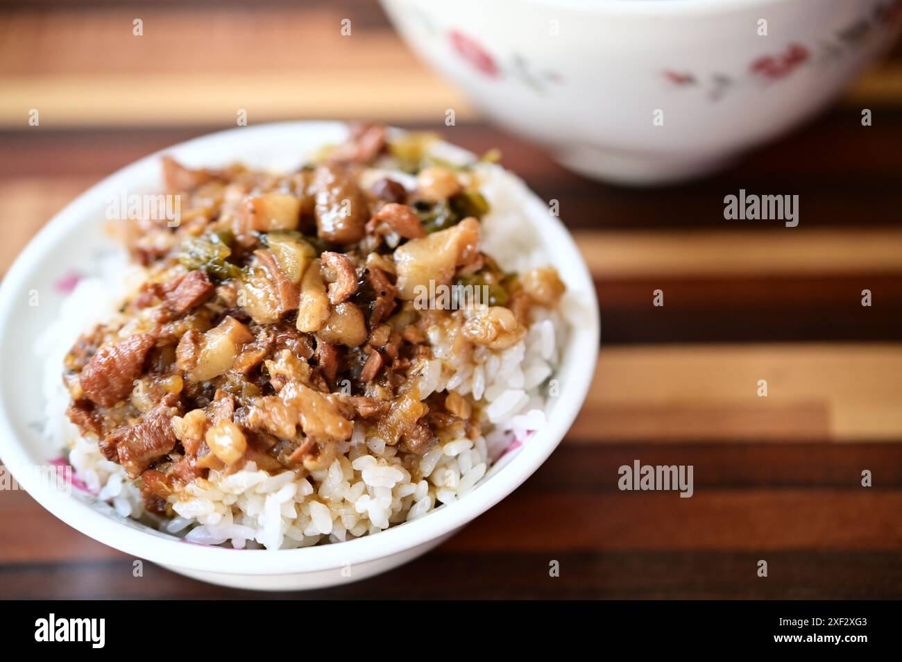 Braised pork rice is a classic Taiwanese snack featuring savory minced ...