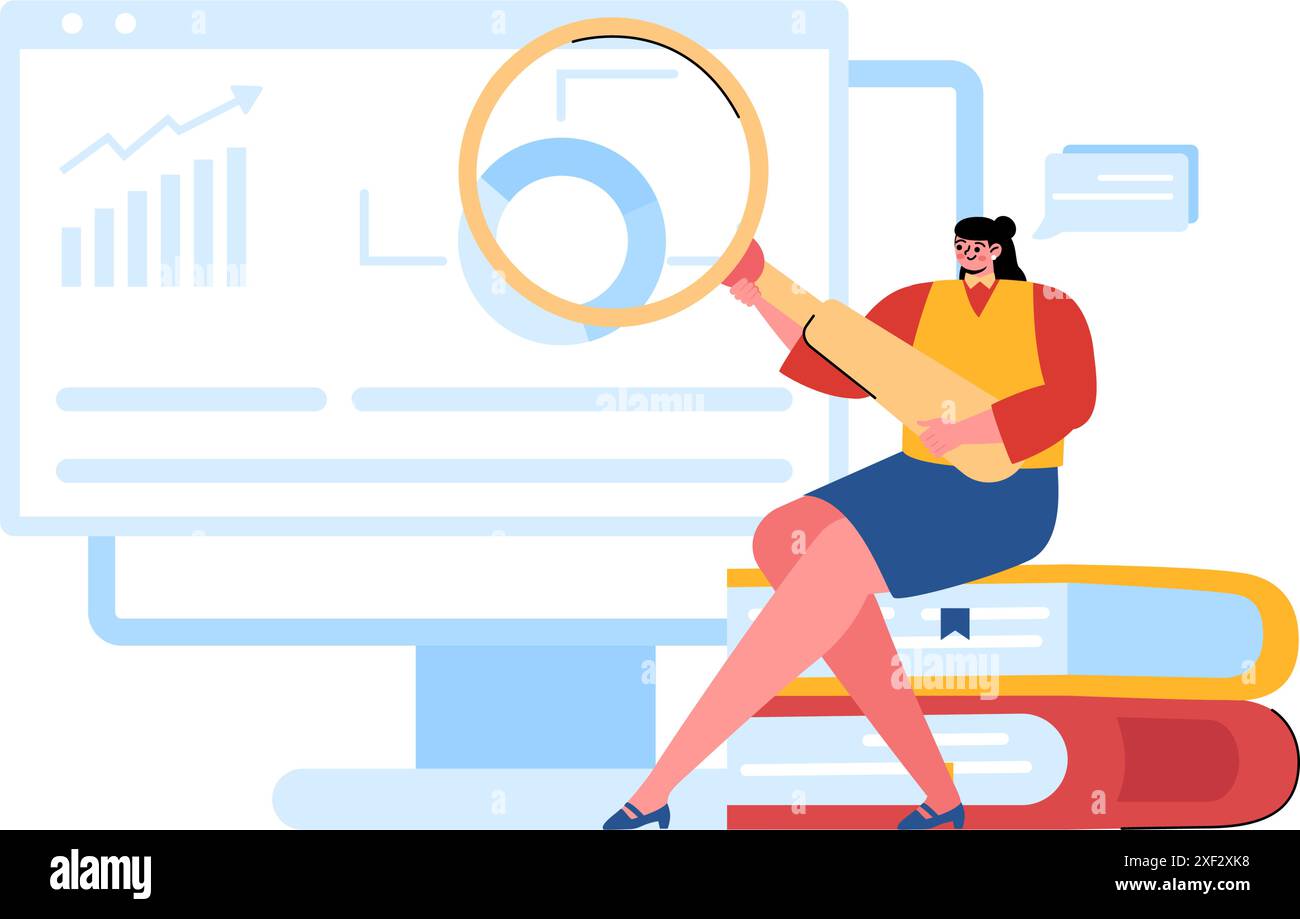 Business Audit Documents Vector Illustration with Charts, Accounting ...