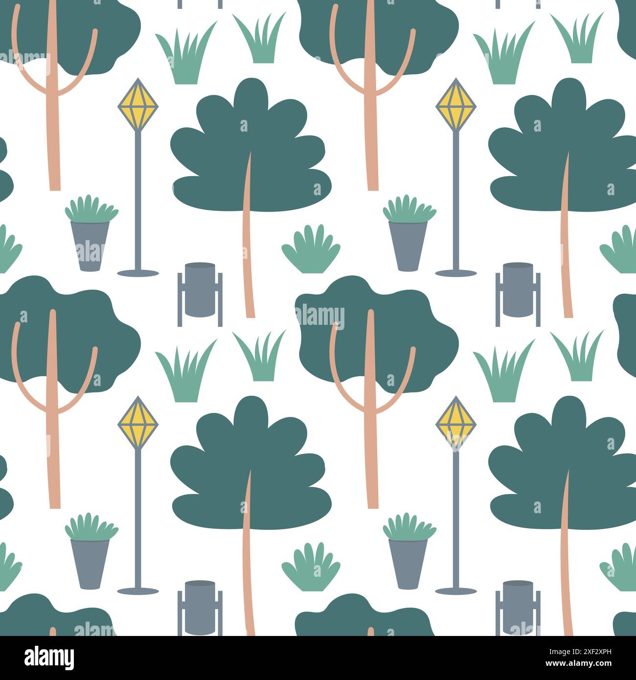 Flat style forest trees vector seamless pattern Stock Vector Image ...