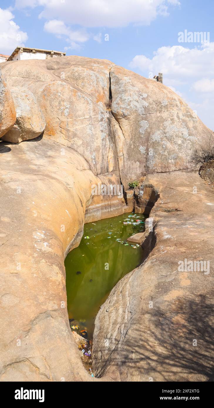 Small water reservoir on top of Gudibande Fort, Chikkaballapur ...