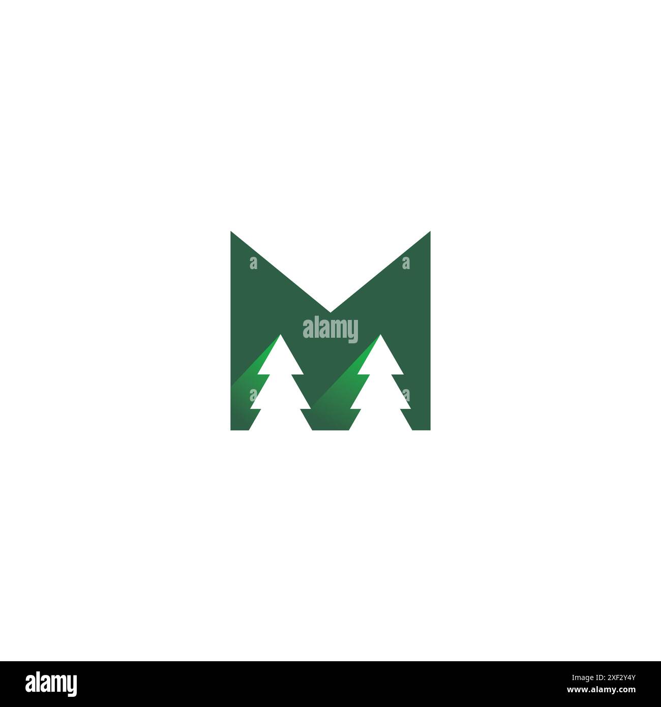 Letter M Pine Logo Design. M Forest Logo vector Stock Vector Image ...