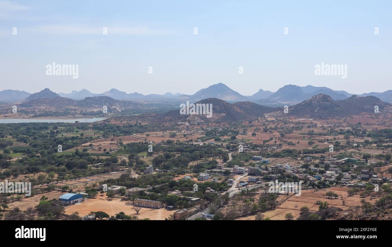 Landscape view from Madakasira Fort, Penukonda, Andhra Pradesh, India ...